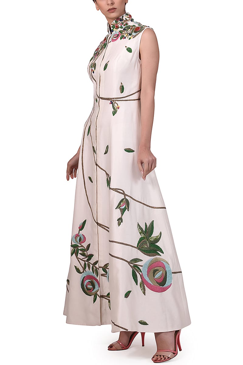 Mandarin Front-Opening Dress – samantchauhan